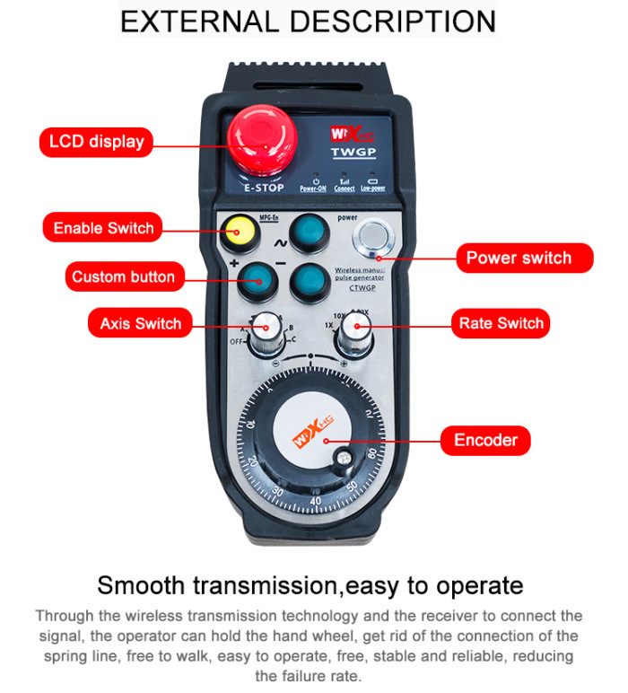 new mpg pendant CTWGP fanuc and gsk cnc controller wireless handwheel ...